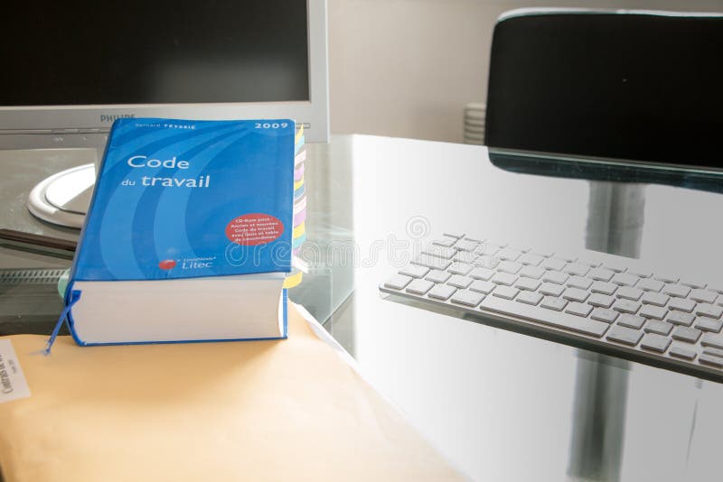 French Labor Code Book Pictured with Computer in Studio Editorial Stock ...
