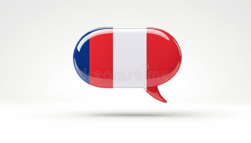 French Language Communication Concept with Vibrant Speech Bubble Design ...