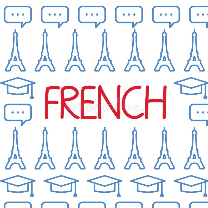 French Language Course Concept Stock Vector - Illustration of bubble ...