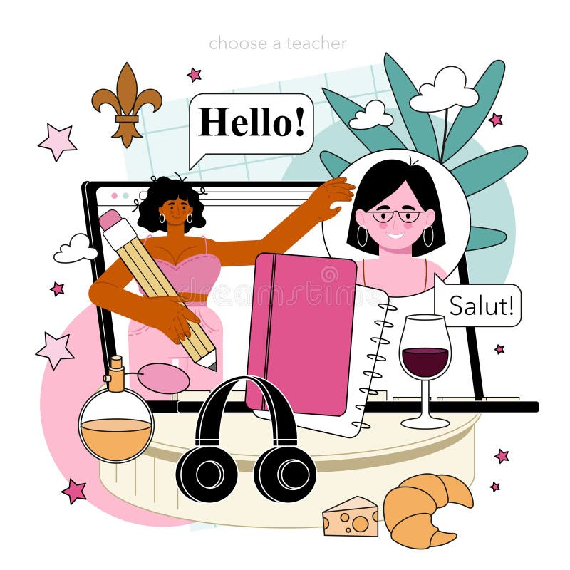 French Language Lesson Online Service or Platform. Language School ...