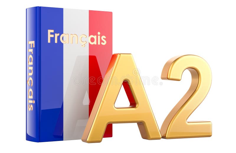 A2 French Level, Concept. Level Pre Intermediate, 3D Rendering Stock ...