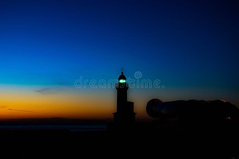 French lighthouse by night stock photo. Image of night - 212589202
