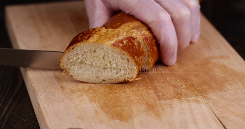 French Long Bread Made of Wheat Flour Stock Footage - Video of snack ...