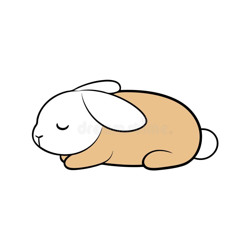 French Lop Rabbit Sleeps Icon Vector Stock Vector - Illustration of ...