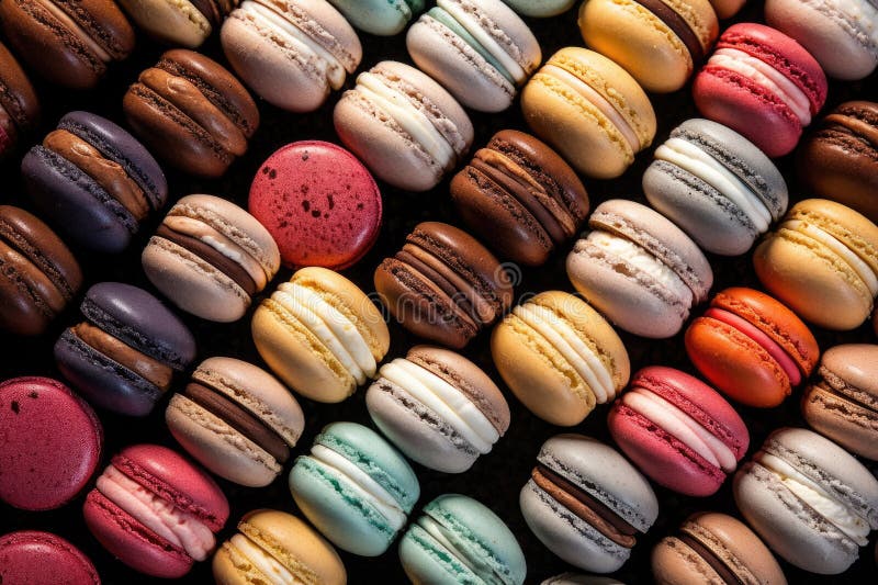 French Macarons. the Most Delicate Cake is a Cookie Made of Two Smooth ...