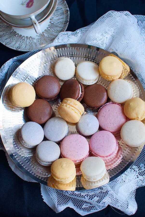 French macarons on plate stock photo. Image of coffee - 35776886