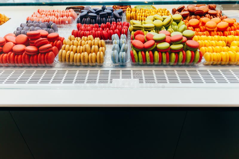 French Macarons for Sale.cookies in the Shop, on the Storefront Stock ...