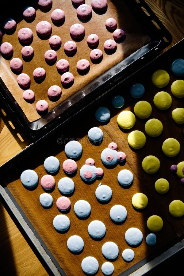 French Macaroon Cooking Master Class in a Kitchen with Various People ...