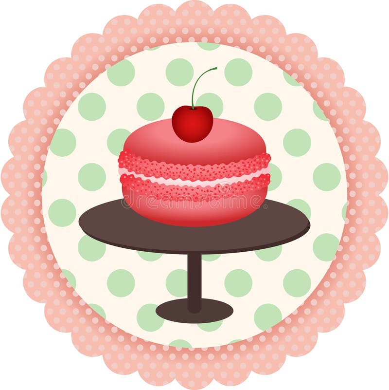 French Macaroon Round Sticker Stock Illustration - Illustration of ...