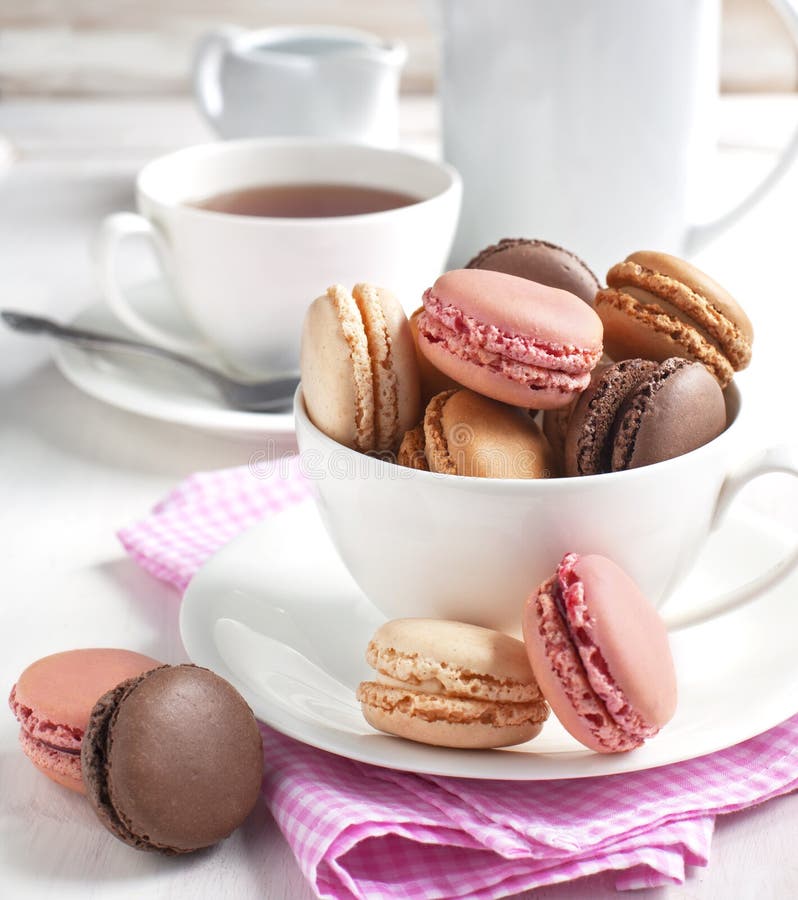 French macaroons. stock photo. Image of chocolate, brown - 38384986