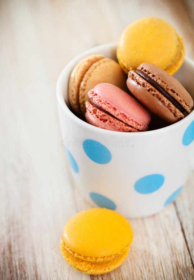 French Macaroons in the Cup Stock Photo - Image of pastries, restaurant ...