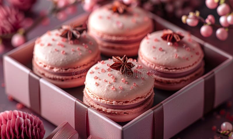 French Macaroons in Gift Box Stock Photo - Image of pink, france: 321988798