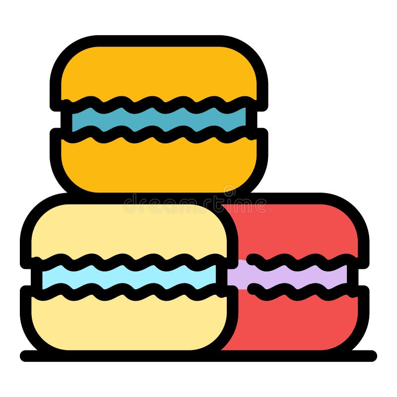 French Macaroons Icon Color Outline Vector Stock Vector - Illustration ...