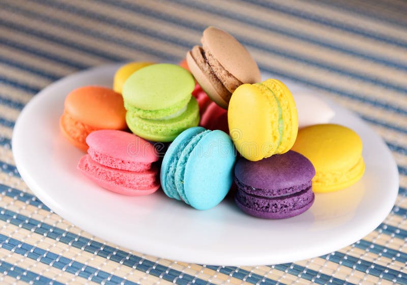 Different Types Of Macaroons Or Macarons In A Box Stock Photo - Image ...