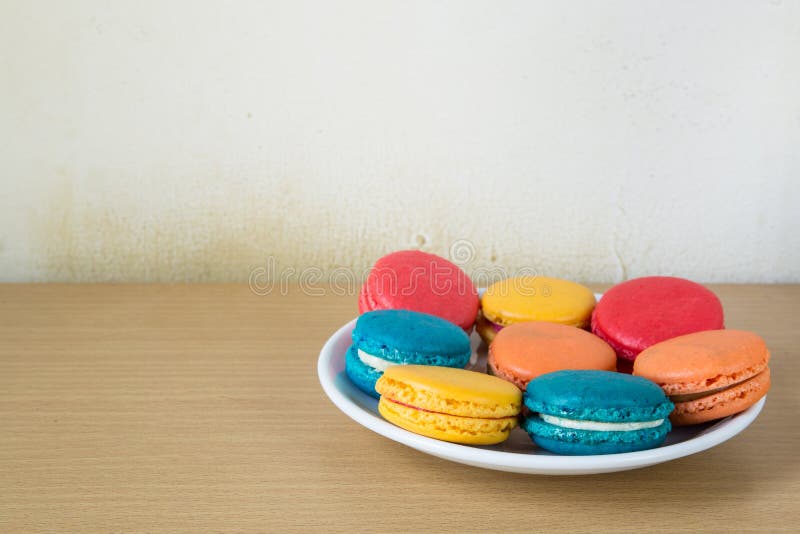 French macaroons on plate stock image. Image of homemade - 50752117