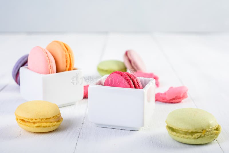French Macaroons on Table stock image. Image of assorted - 64433547