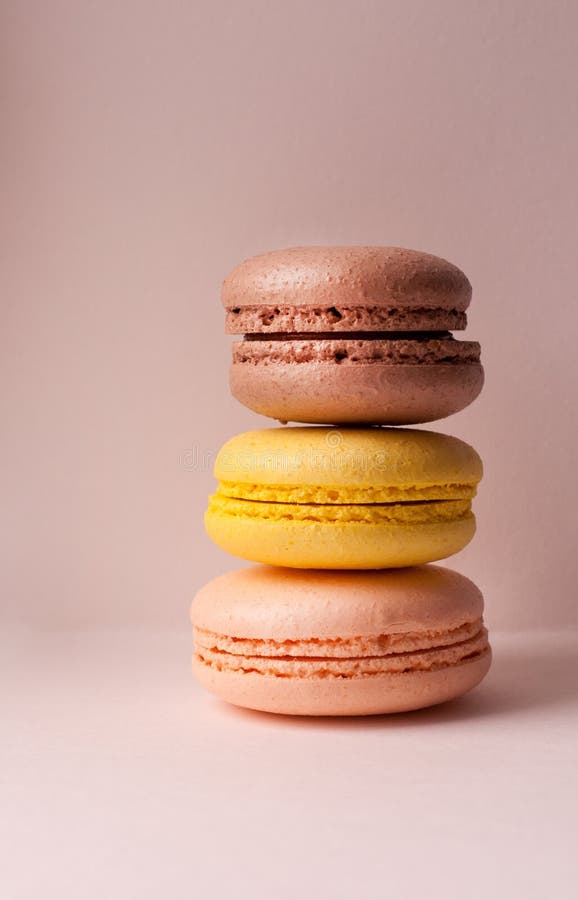 French Macaroons. Three Colorful Macaroons Stock Image - Image of ...