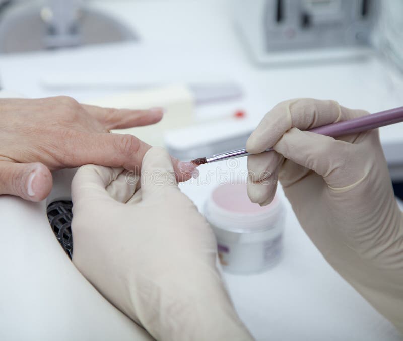 French Manicure, Making Nail Extension Stock Image - Image of french ...