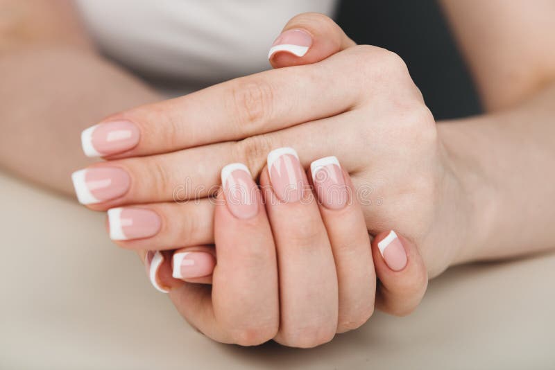 French manicured hand stock image. Image of body, caucasian - 129529683