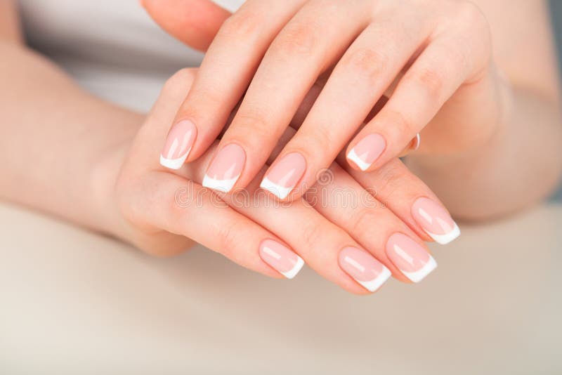 French manicured hand stock image. Image of gesturing - 147798405