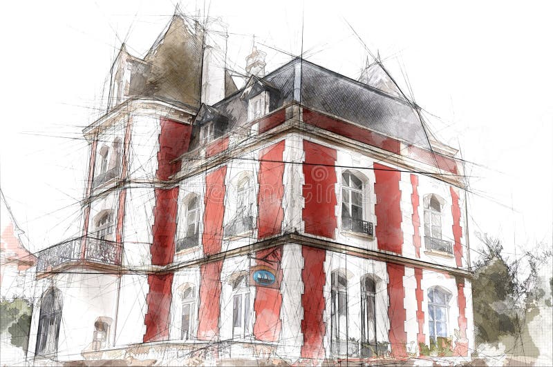 French Manor house stock illustration. Illustration of mansions - 130164394