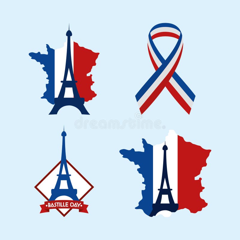 French map flag set stock vector. Illustration of french - 219907851