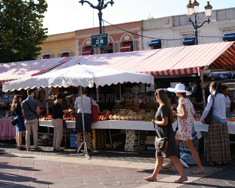 French Market Stall in Nice Editorial Stock Image - Image of market ...