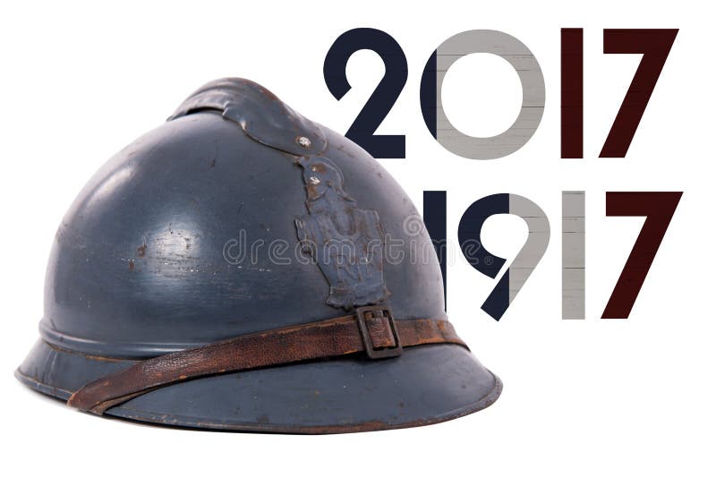 French Military Helmet Of The First World War Isolated On White Stock ...