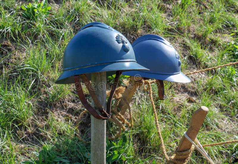 French Military Helmet of the First World War with Old Typewrite Stock ...