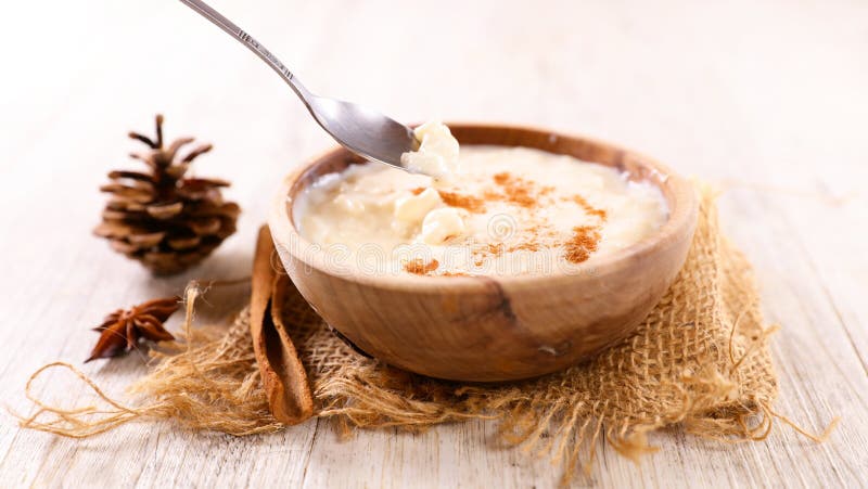 French Milk Rice Dessert with Cinnamon Stock Image - Image of cinnamon ...