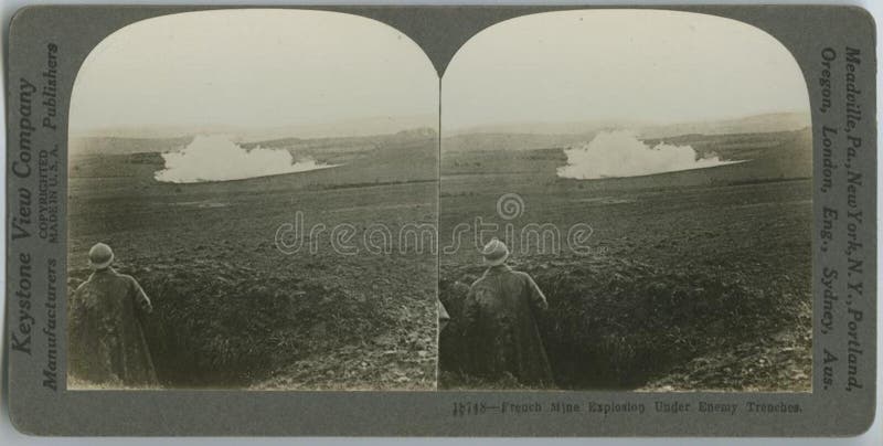 French Mine Explosion Under Enemy Trenches Picture. Image: 222269179