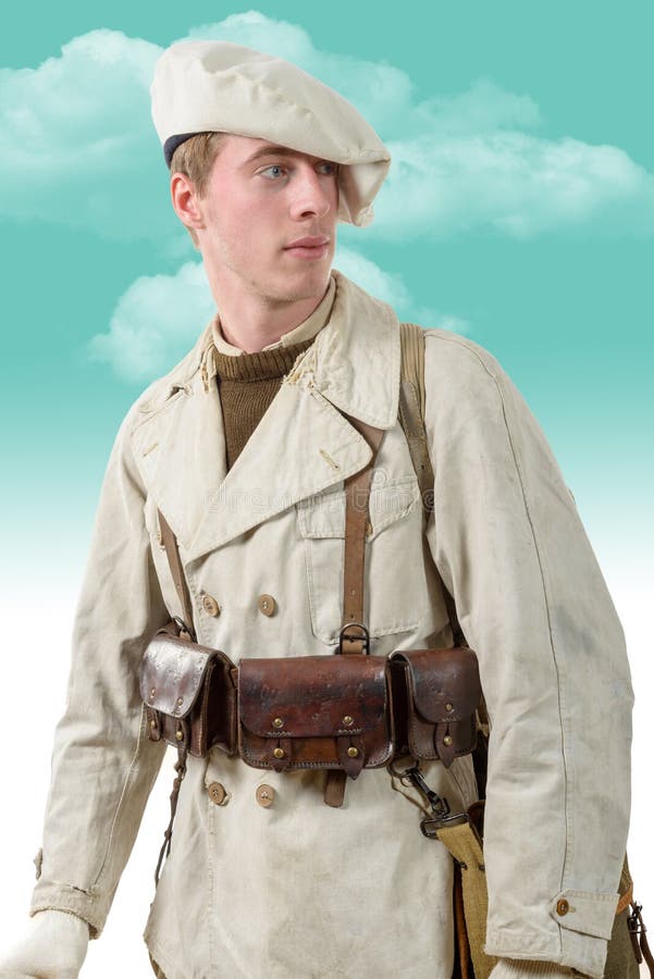 French Mountain Soldier with Uniform 1940s Stock Photo - Image of ...