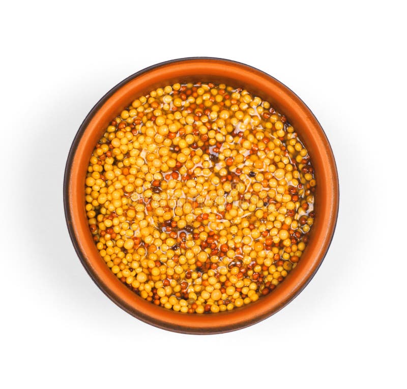 French mustard in the bowl stock photo. Image of grain - 105782960