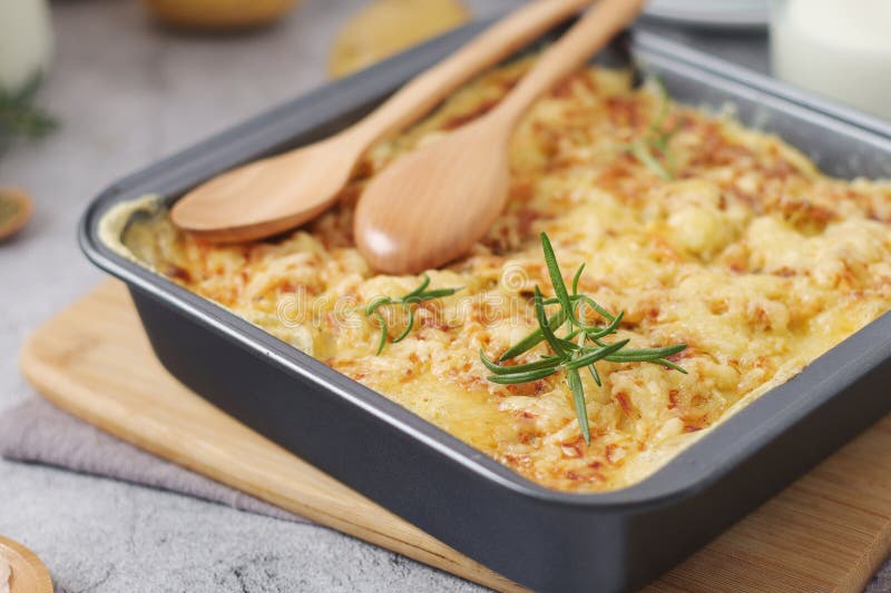 French National Potato Dish Gratin Stock Photo - Image of cream ...
