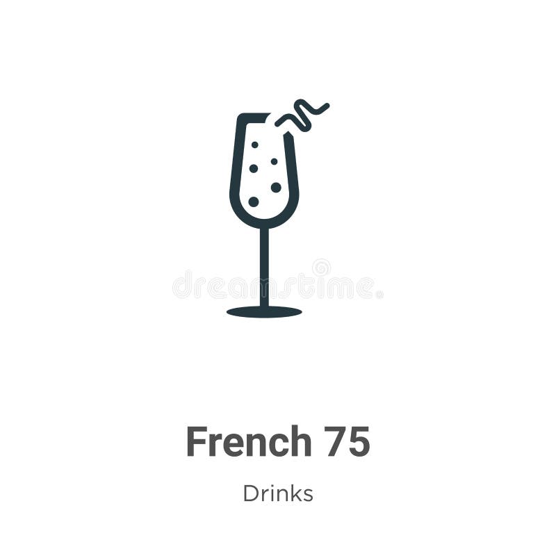 French 75 Outline Vector Icon. Thin Line Black French 75 Icon, Flat ...