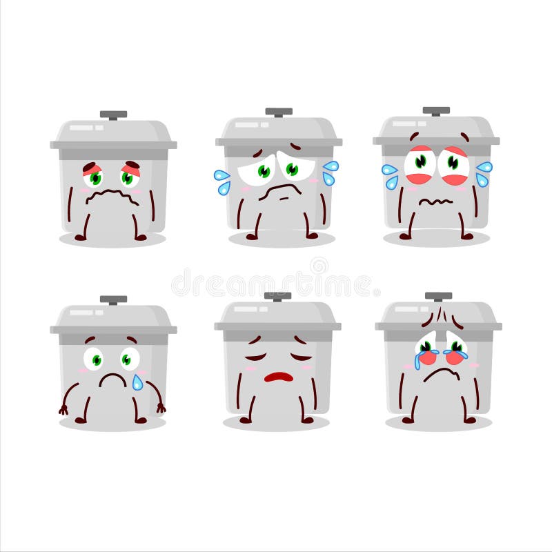 French Oven Cartoon Character with Sad Expression Stock Vector ...