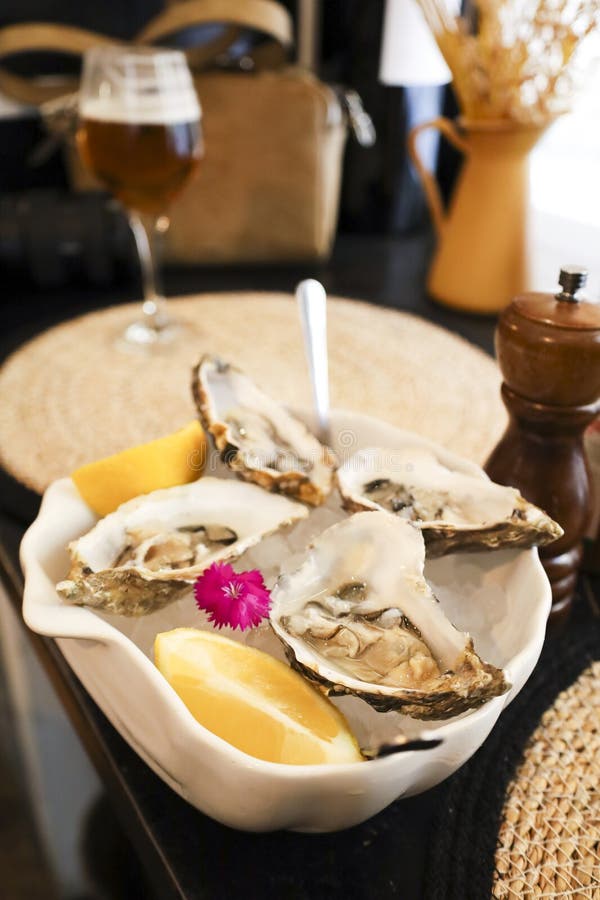 French Oyster Platter in a Restaurant Stock Image - Image of freshness ...