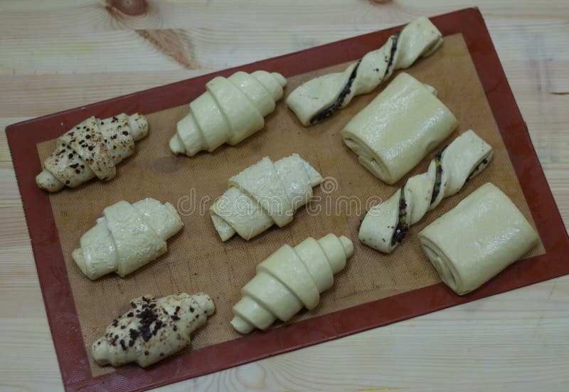 French Pastries on a Baking Mat Stock Photo - Image of ready, pastry ...