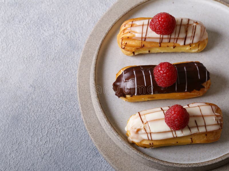 Choux pastry eclairs stock photo. Image of sugar, dessert - 172501364