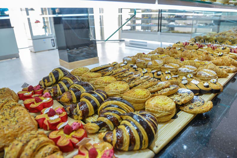 French Pastries on Display in Patisserie Stock Photo - Image of cake ...
