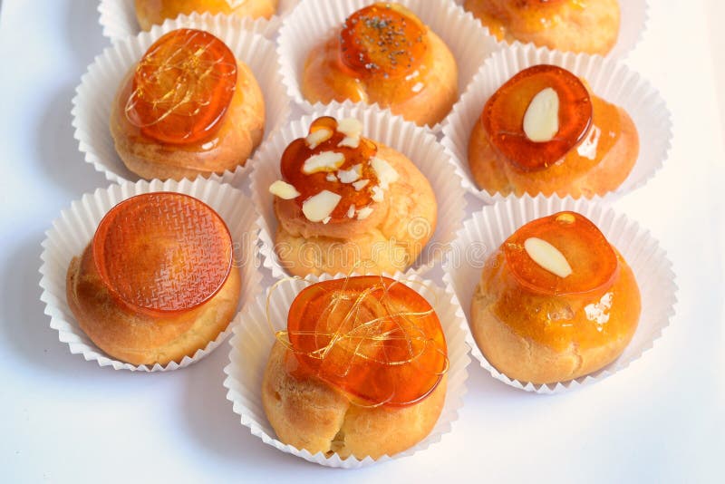 French pastry mini choux stock image. Image of snack - 168632209