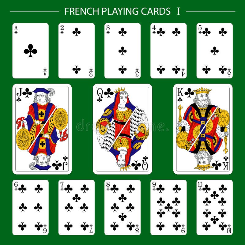 French Playing Cards Suit Clubs Stock Vector - Illustration of paris ...