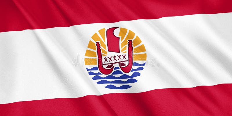 French Polynesia Flag Waving with the Wind. Stock Illustration ...