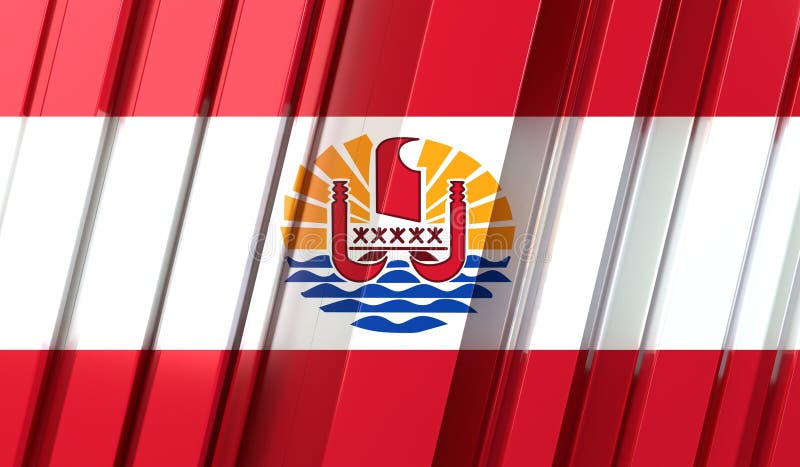 French Polynesia - Geometrical Flag with Stripes Stock Illustration ...