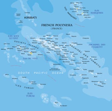 French Polynesia Highly Detailed Physical Map Stock Vector ...