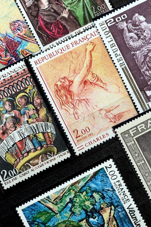 French Postage Stamps in the Album Editorial Photo - Image of album ...