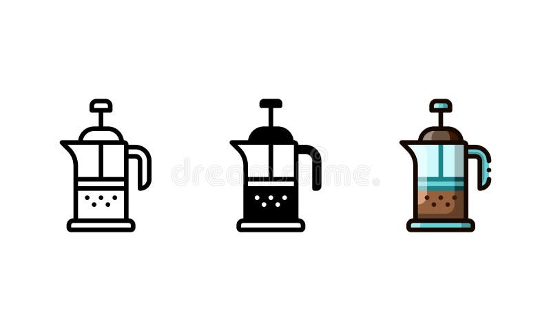 French Press As a Tool for Coffee Makers Stock Vector - Illustration of ...