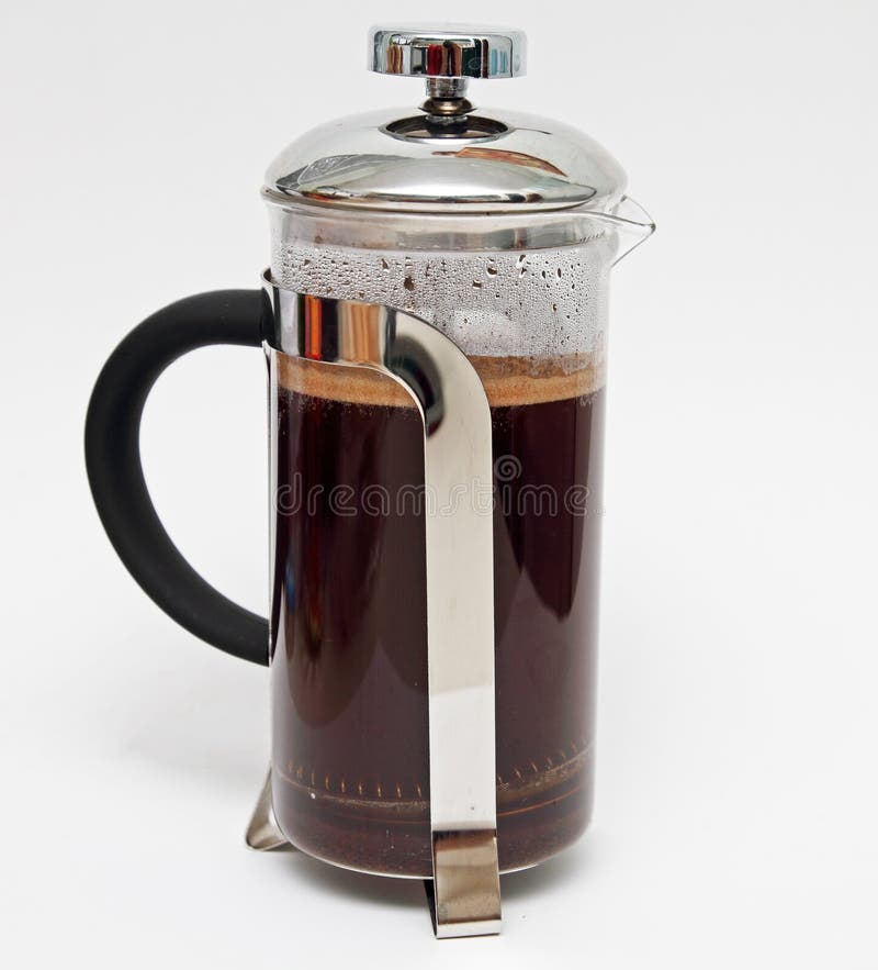 French Press With Cup Of Coffee Stock Image - Image of mocha, isolated ...