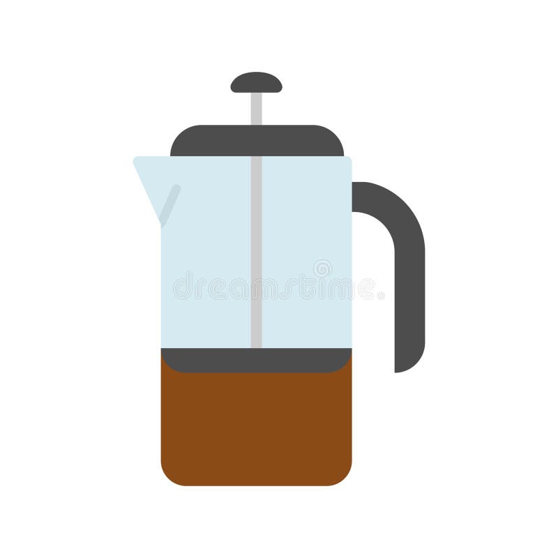 French Press Coffee Icon. French Press Kettle Stock Vector - Illustration of maker, french ...