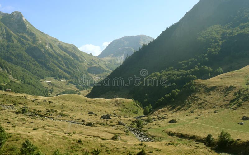 French Pyrenees in the Morning Sun with Clouds Rising in the Background ...